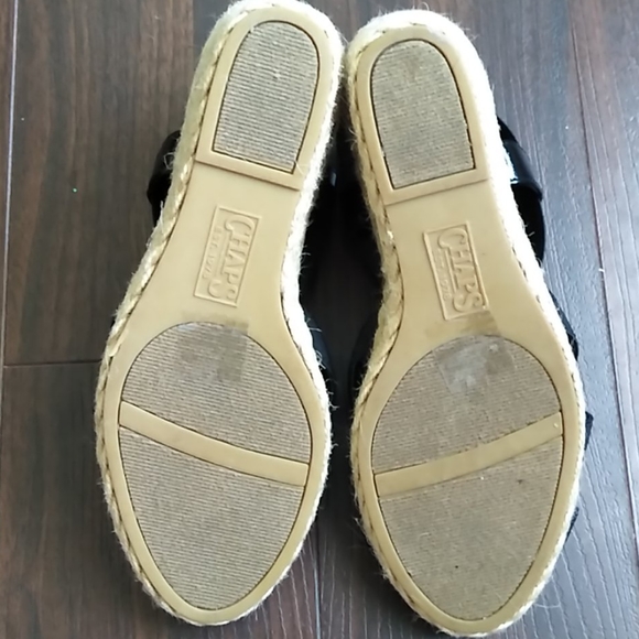 Chaps | Shoes | Chaps Black Wedge Sandals | Poshmark